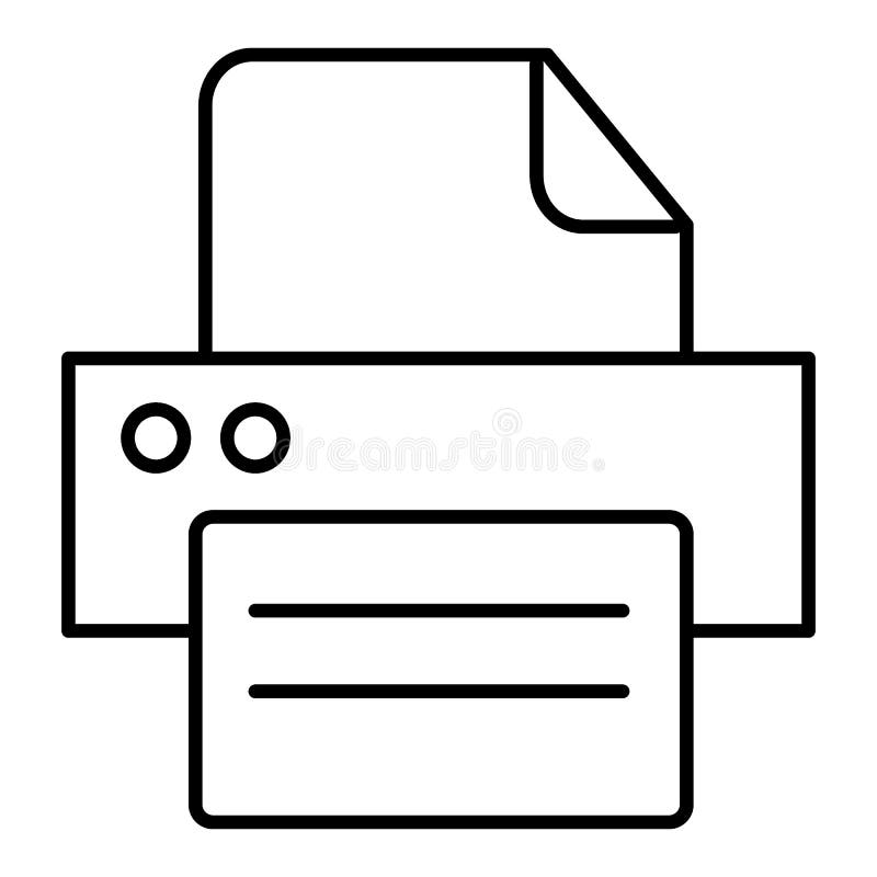 Flat Line Printer Icon. Trend Vector Illustration. Isolated on White ...