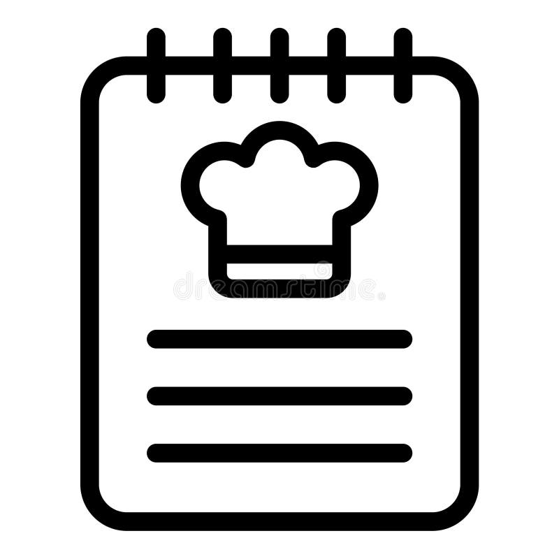 Flat Line Recipe Icon a Simple and Modern Culinary Illustration Stock ...