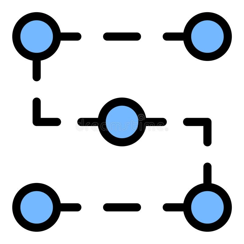 Flat Line Route Icon a Simple and Modern Pathway Illustration Vektor ...