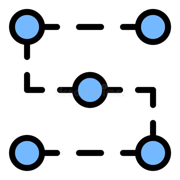 Flat Line Route Icon a Simple and Modern Pathway Illustration Stock ...