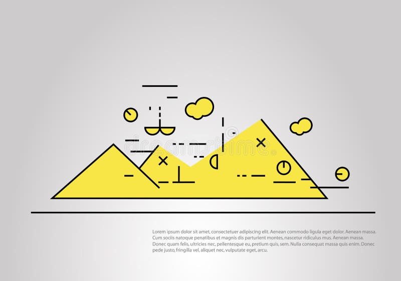 Flat Linear Landscape. Abstract Background with Flat Linear Element ...