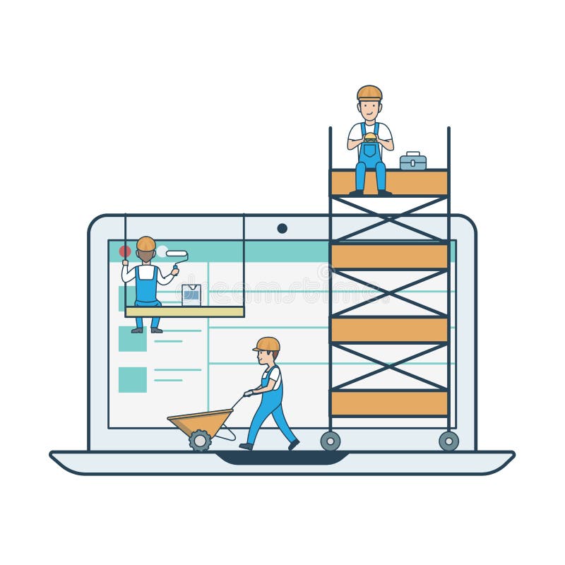 Web Design Development Programming Coding Mockup Flat 3d Concept Stock