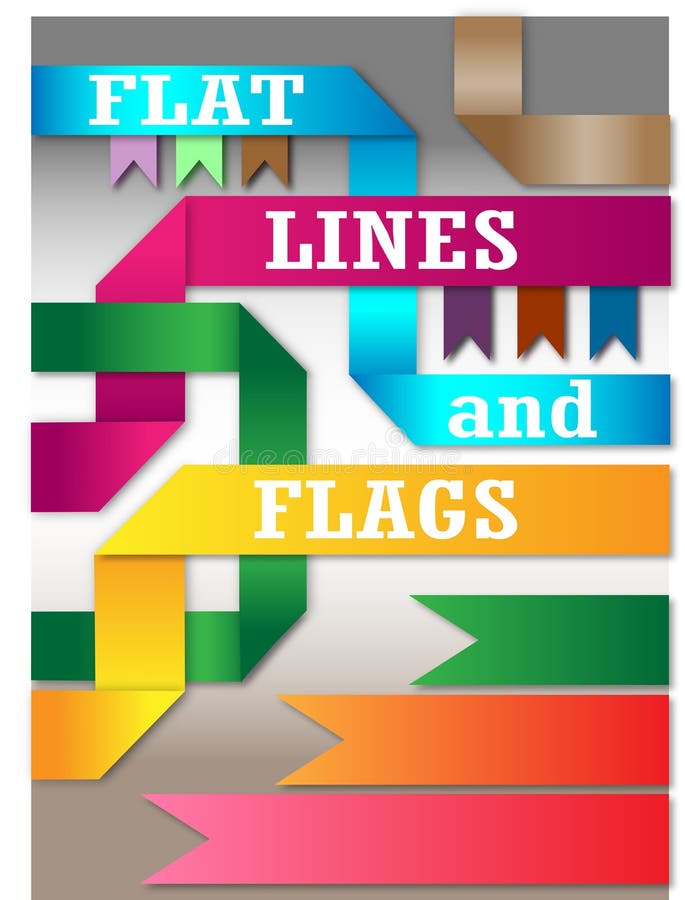Flat lines and flags pack stock illustration. Illustration of wallet ...