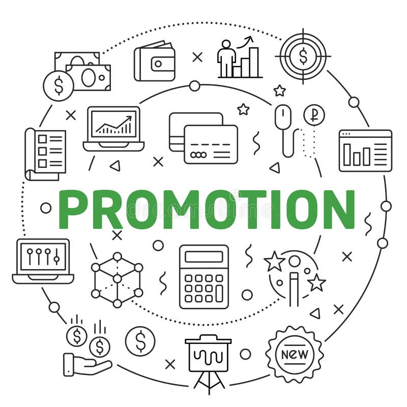 Flat Lines Illustration for Presentation Promotion Stock Vector ...