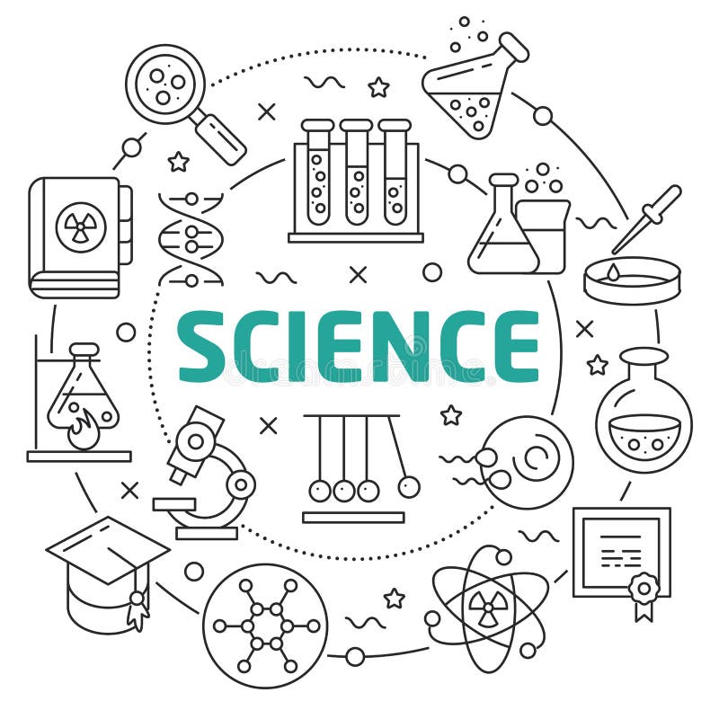 Flat Lines Illustration for Presentation Science Stock Vector ...