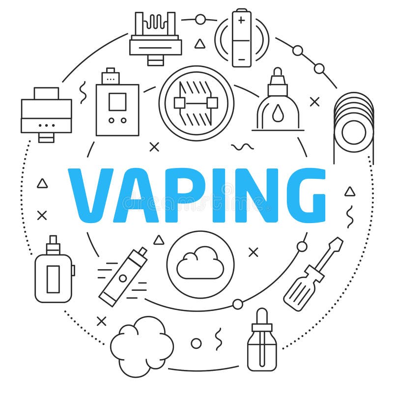 Flat Lines Illustration for Presentation Vaping Stock Vector ...