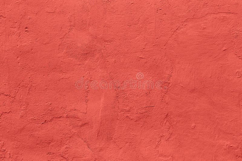 Flat Live Coral Color Plaster Wall Matte Texture Stock Image - Image of ...