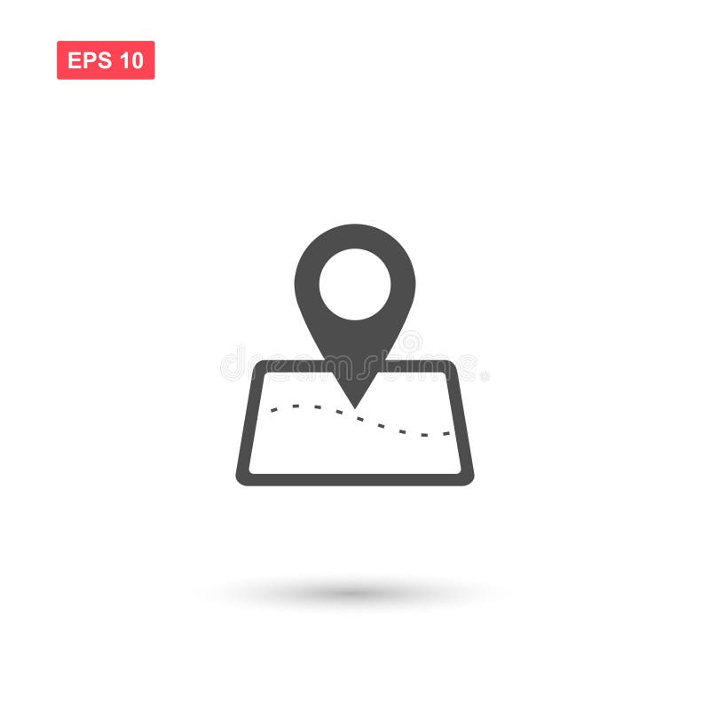 Flat Location Icon Vector Map Isolated Stock Vector - Illustration of ...
