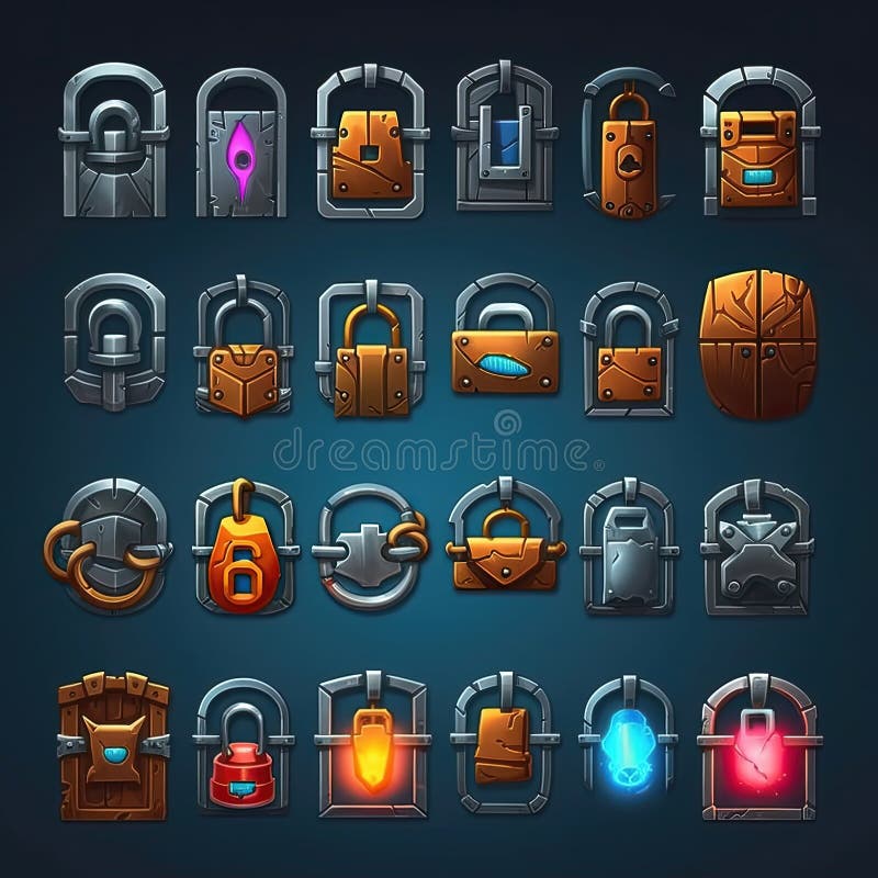 Flat Lock Key Game Ai Generated Stock Image - Image of safe, game ...
