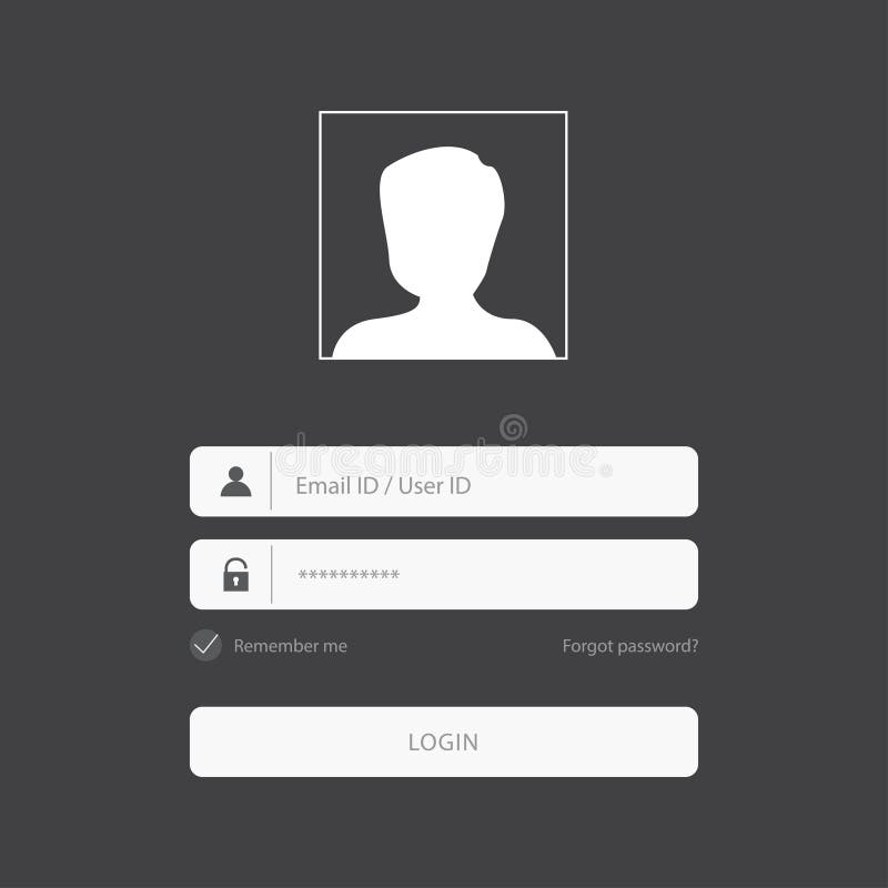 Login Form Design with Lock Icon on Blue Background. Vector Stock ...