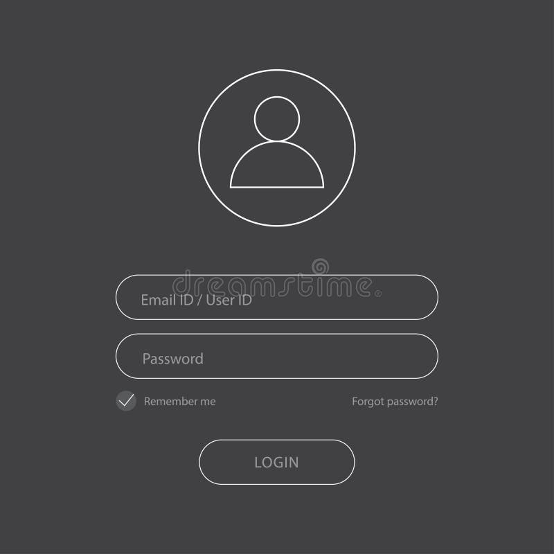 Login Form Design with Lock Icon on Blue Background. Vector Stock ...