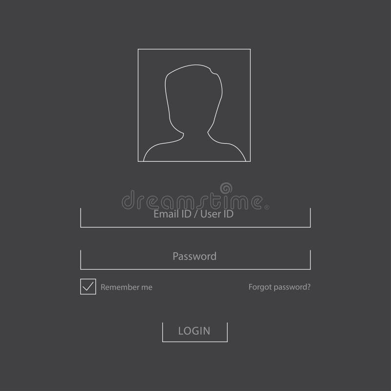 Login Form Design with Lock Icon on Blue Background. Vector Stock ...