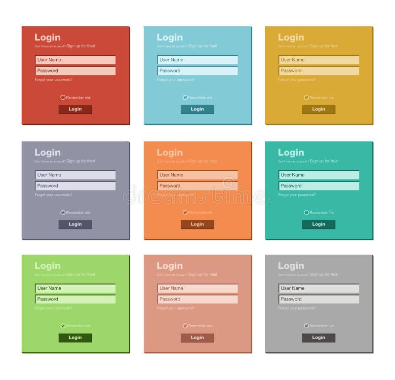 Flat login form stock vector. Illustration of design - 38466735