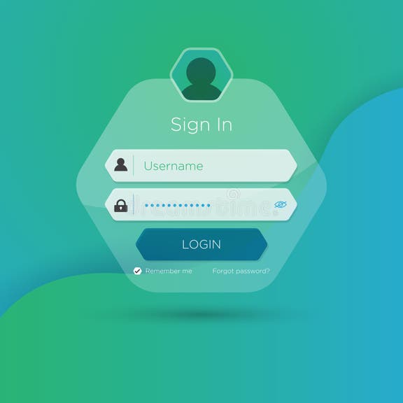 Flat Login User Interface. Sign in Web Element Template Window Stock ...