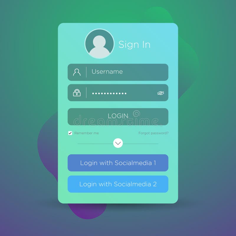 Flat Login User Interface. Sign in Web Element Template Window Stock Vector - Illustration of ...