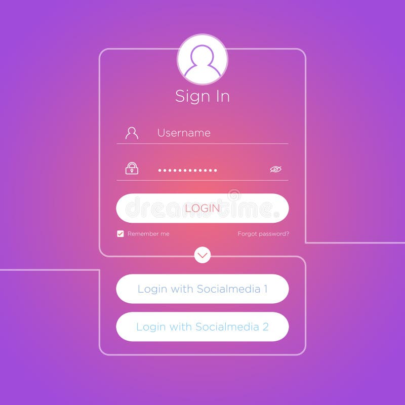 Flat login form stock vector. Illustration of design - 38466735