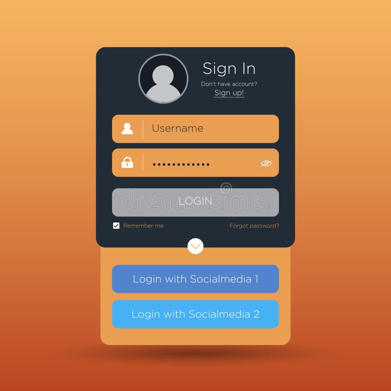 Flat login form stock vector. Illustration of design - 38466735