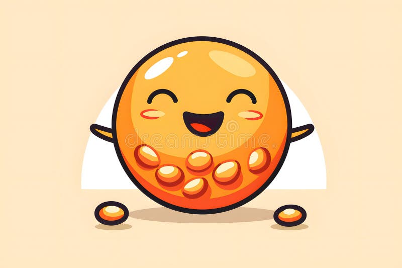 Flat Logo Illustration of a Cute Lentils, Isolated on Plain, Simple ...