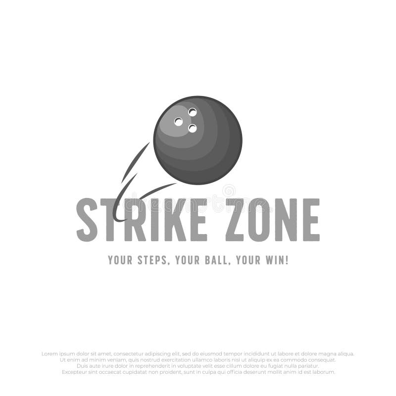 Flat Logo Template Design for Bowling Ball Strike. Bowling Game Strike ...