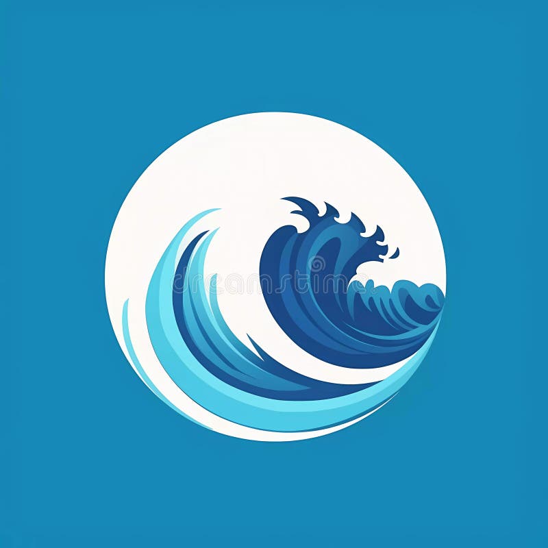 Flat Wave Logo Design. Generative Ai Concept Stock Illustration ...