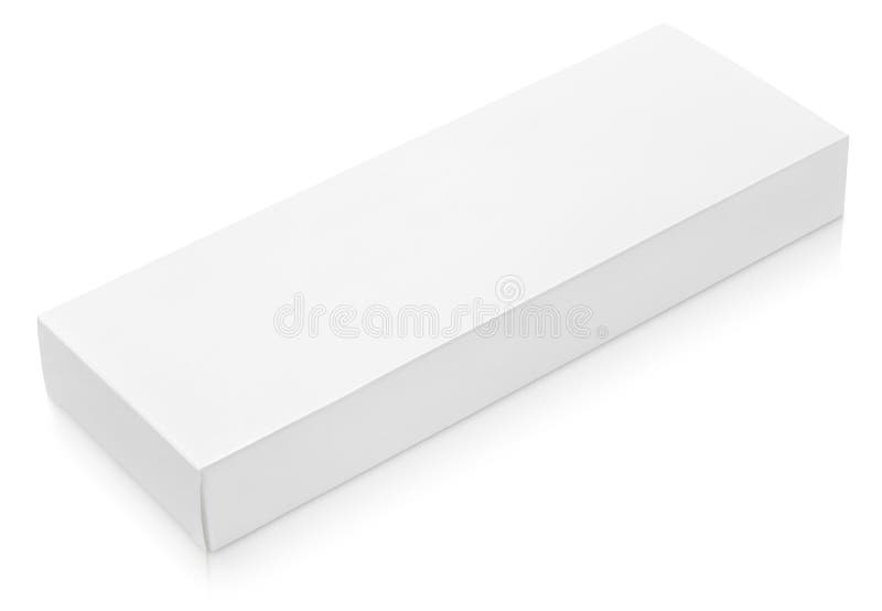 Flat Long Cardboard Box Template for Chocolate on White Stock Photo ...