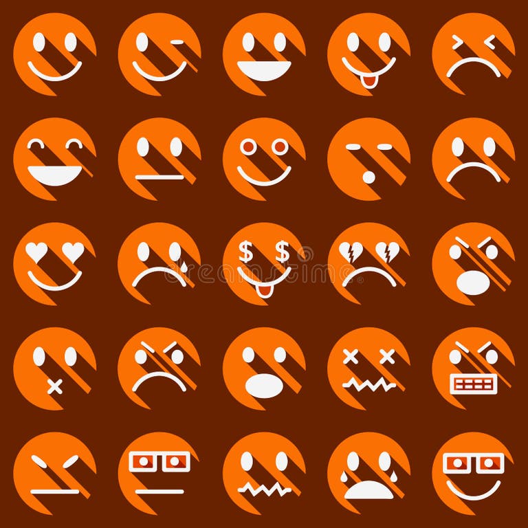 Flat longshadow smiley stock vector. Illustration of flat - 41003046