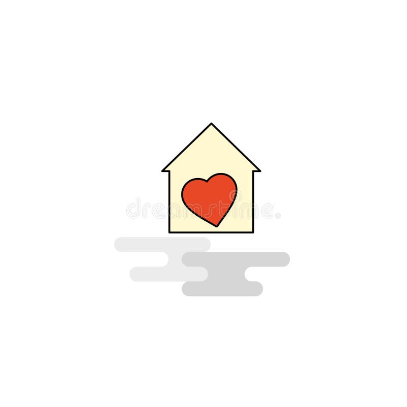 Flat Love House Icon. Vector Stock Vector - Illustration of heart ...