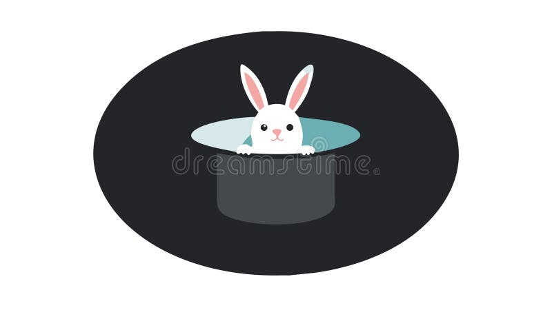 Flat Magic Hat with Rabbit Icon Vector Entertainment, Vector Design ...