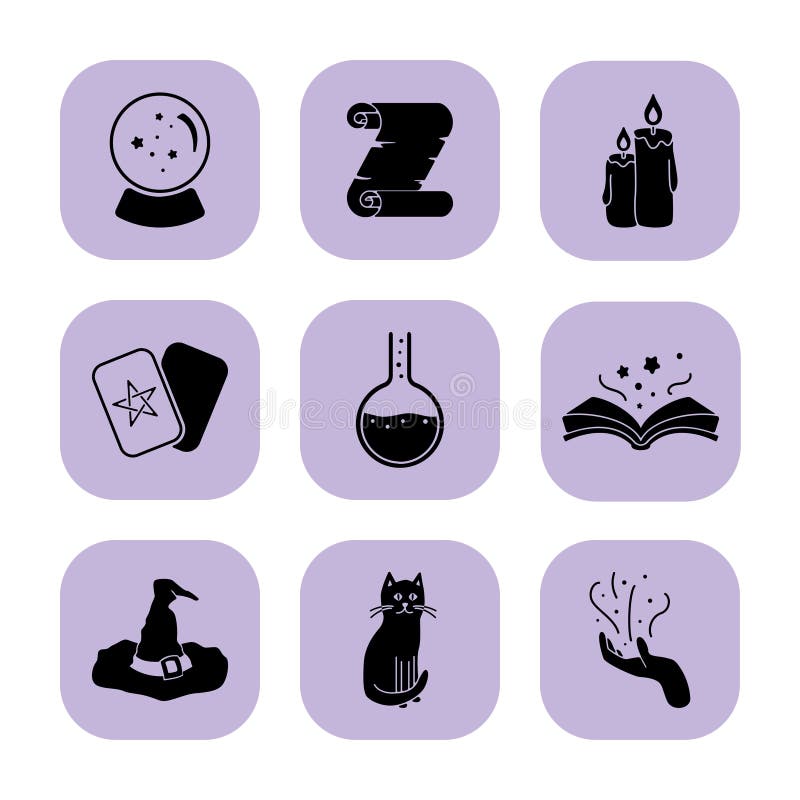 Magic Icons Set, Isometric 3d Style Stock Vector - Illustration of ...