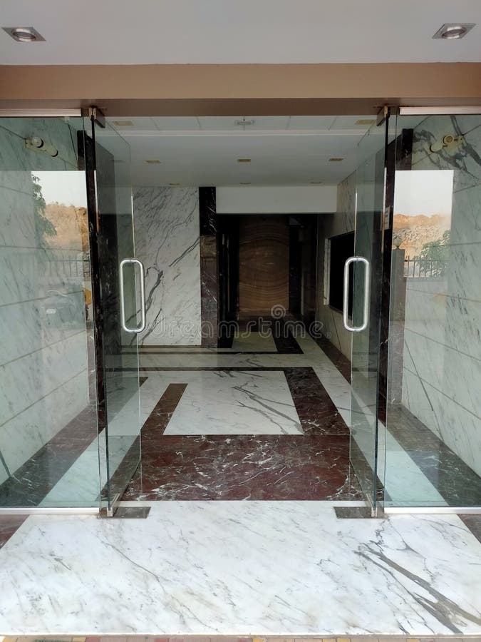 Flat Main Gate View Glass Doors Stock Photo - Image of flat, gate ...