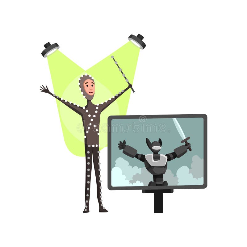 Flat Male Character of Professional Actor. Flat Cartoon Vector ...