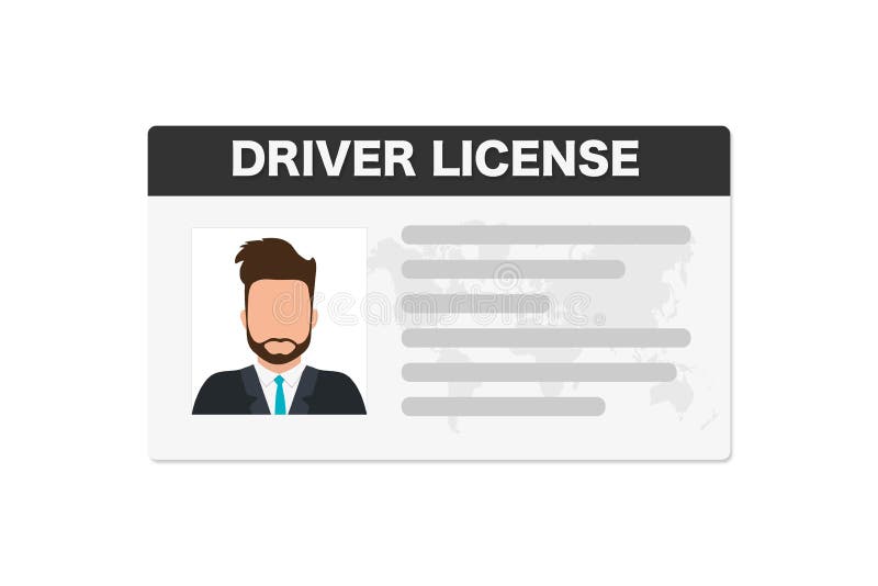Flat Man Driver License Plastic Card Template, Id Card Vector ...