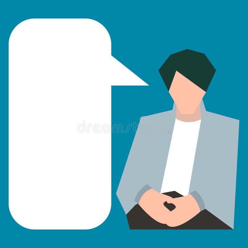 Flat Man and Quote Vector Illustration EPS 10. Stock Vector ...