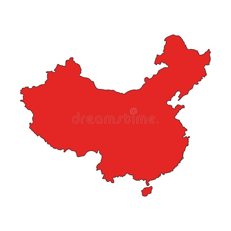 Flat Map of China Vector Icon Illustration Chinese Map Stock Vector ...