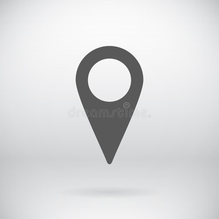 Flat Map Pin Sign Vector Map Marker Symbol Stock Vector - Illustration ...