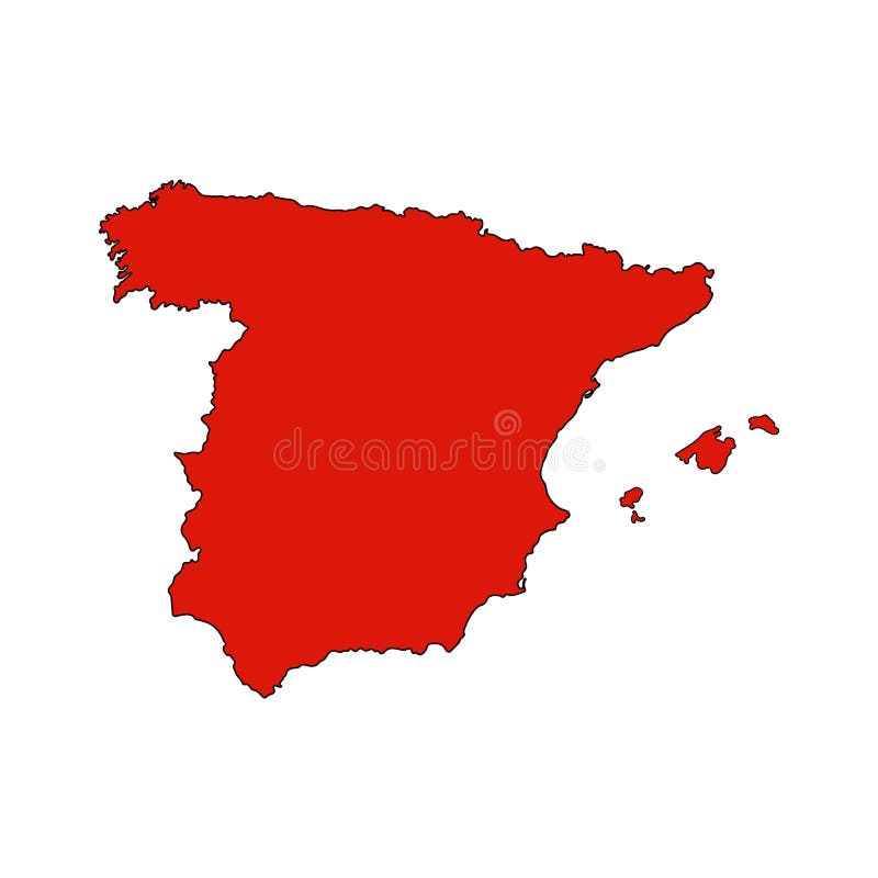 Flat Map of Spain Vector Icon Illustration Spain Map Stock Vector ...