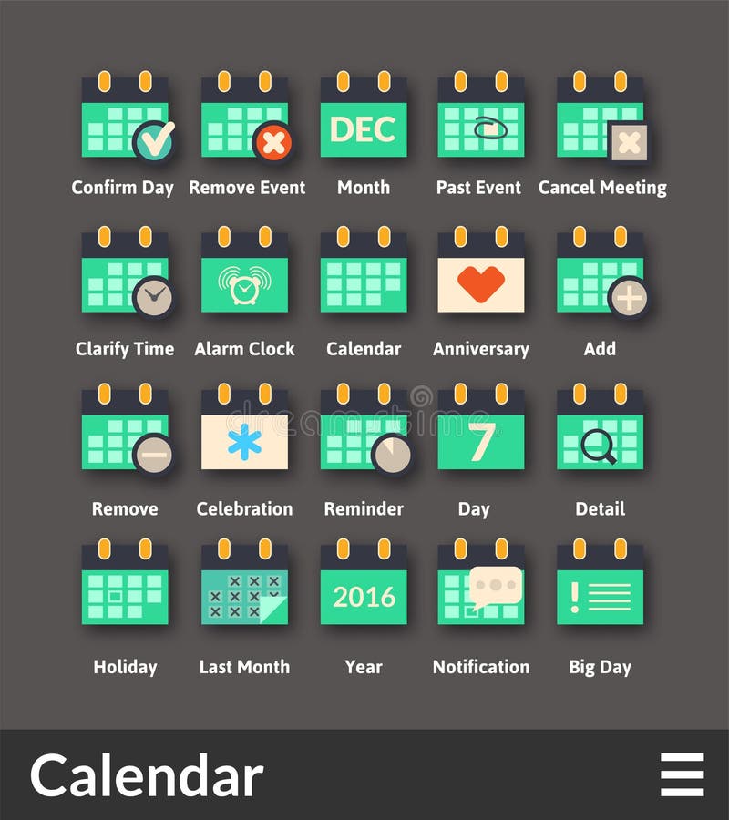 Flat Material Design Icons Set Stock Vector - Illustration of alert ...