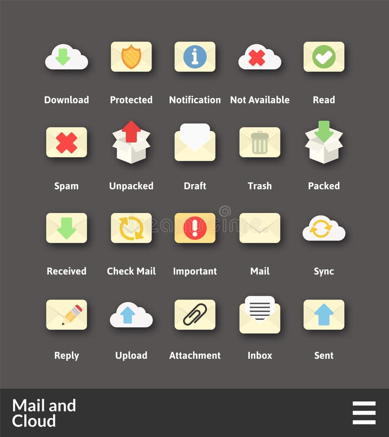 Flat Material Design Icons Set Stock Vector - Illustration of interface ...