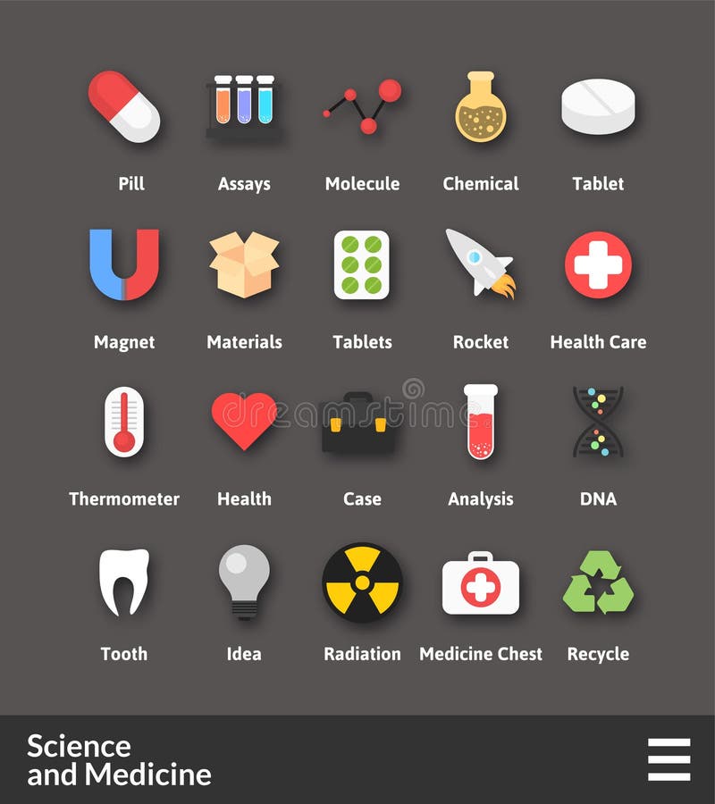 Flat Material Design Icons Set Stock Vector - Illustration of material ...