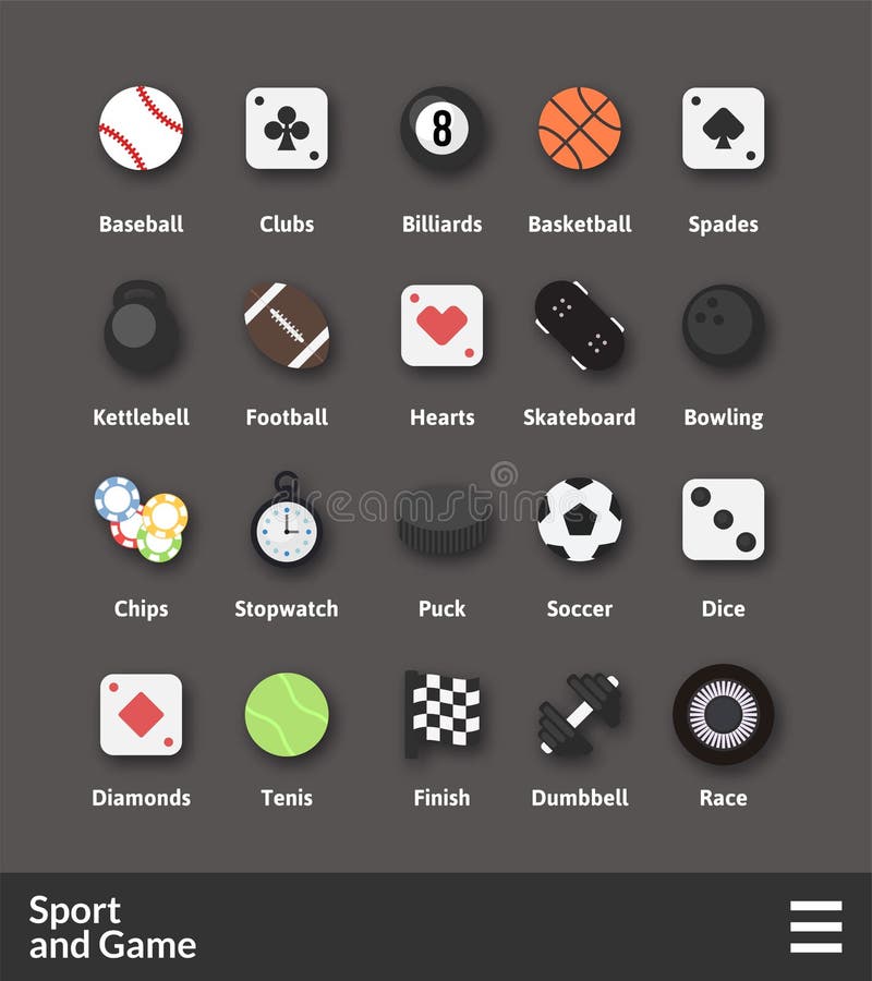 Flat Material Design Icons Set Stock Vector - Illustration of dice ...