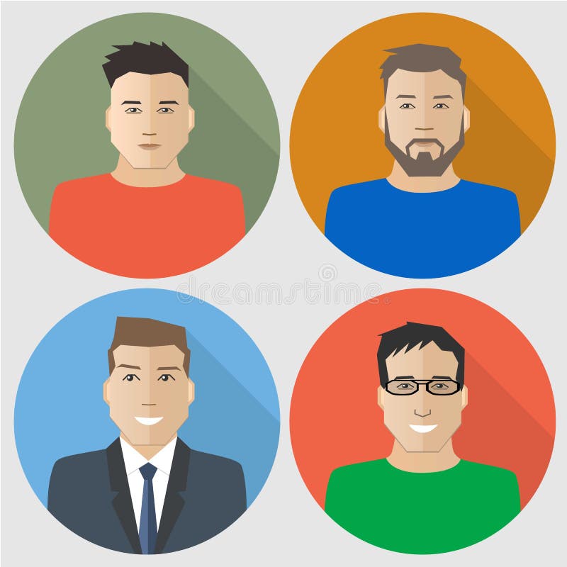 Flat men icons stock vector. Illustration of internet - 73500826