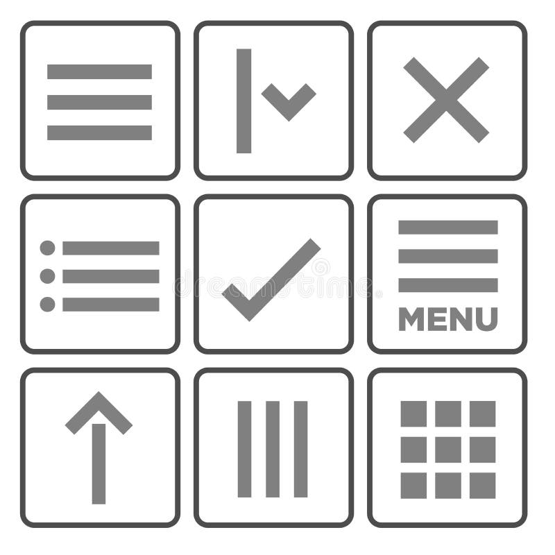 Flat Menu Icon Illustration for Website Navigation Stock Vector ...