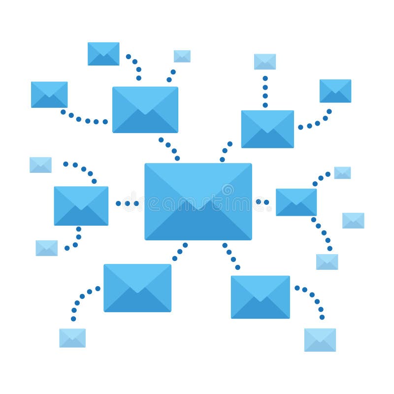 Flat Message Icon in Blue Color on a White Background. Stock Vector ...