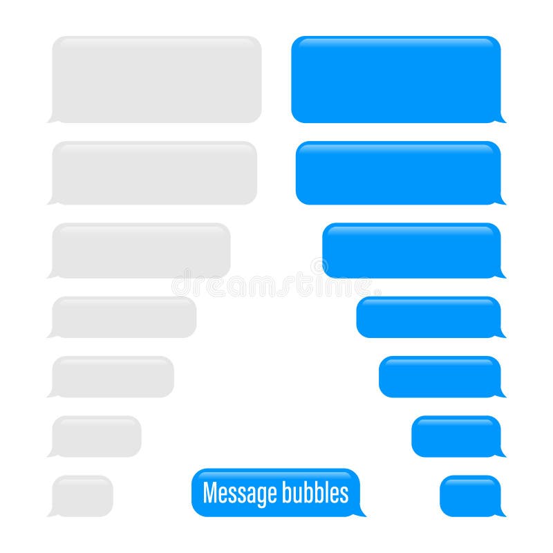 Flat Messages Bubbles. Chat Interface Stock Vector - Illustration of ...