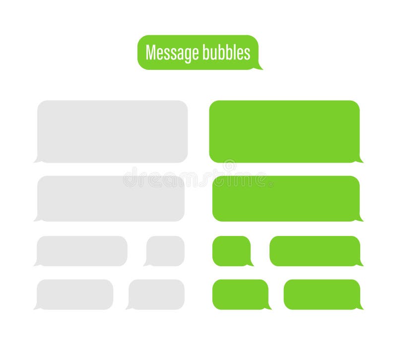 Flat Messages Bubbles. Chat Interface Stock Vector - Illustration of ...