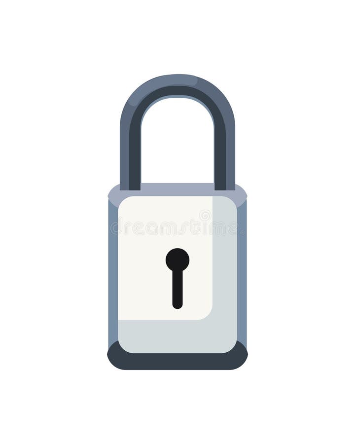 Flat metallic padlock stock vector. Illustration of vector - 273192794