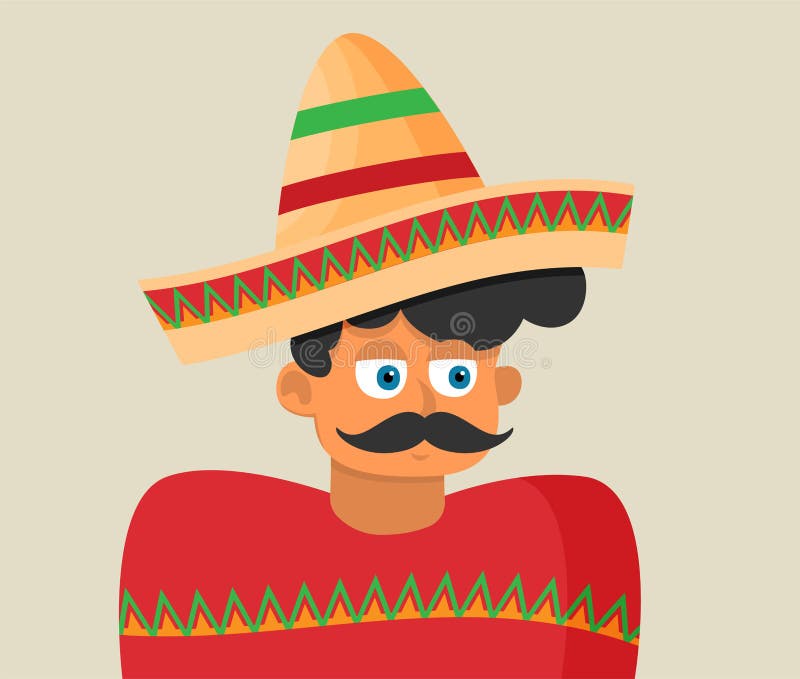 Flat Mexican Hat Vector Avatar Stock Vector - Illustration of culture ...