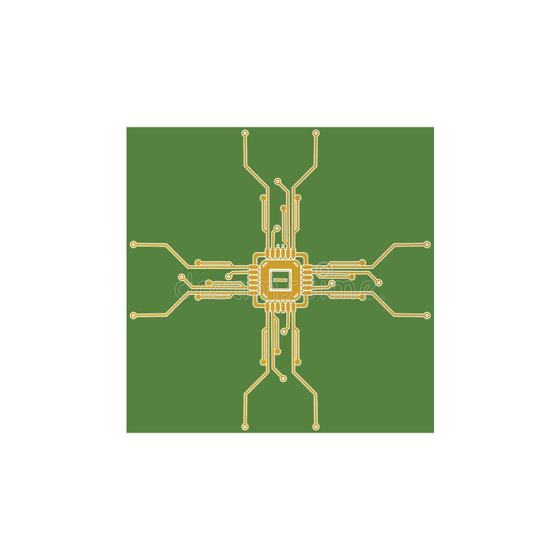 Flat Microelectronics Circuits Technology Logo Set Stock Vector - Illustration of internet ...