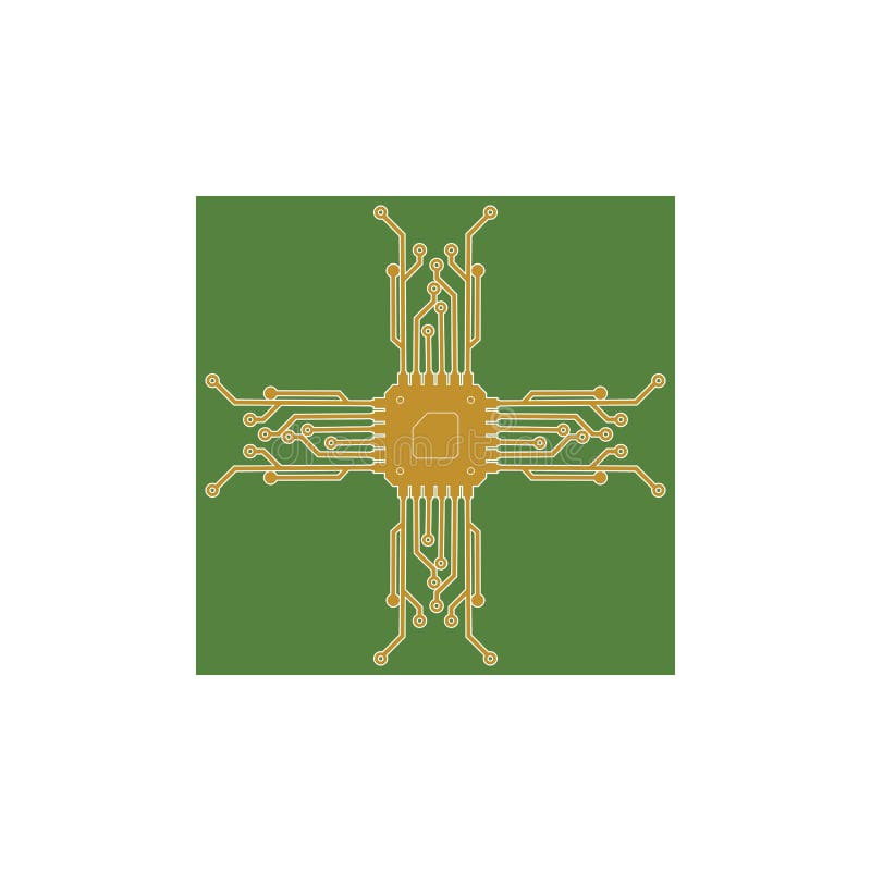 Flat Microelectronics Circuits Technology Logo Set Stock Vector ...