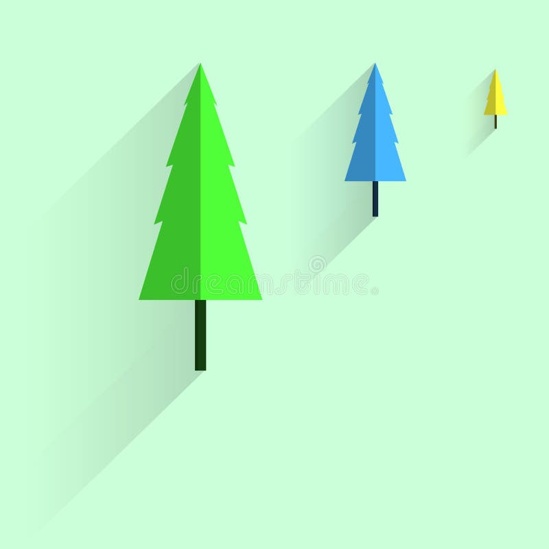 Flat and Minimal Tree Design with Different Color Stock Vector ...